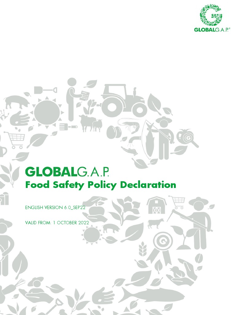 GG IFA Food Safety Policy Declaration v6 0 Sep22 en | PDF | Food Safety ...