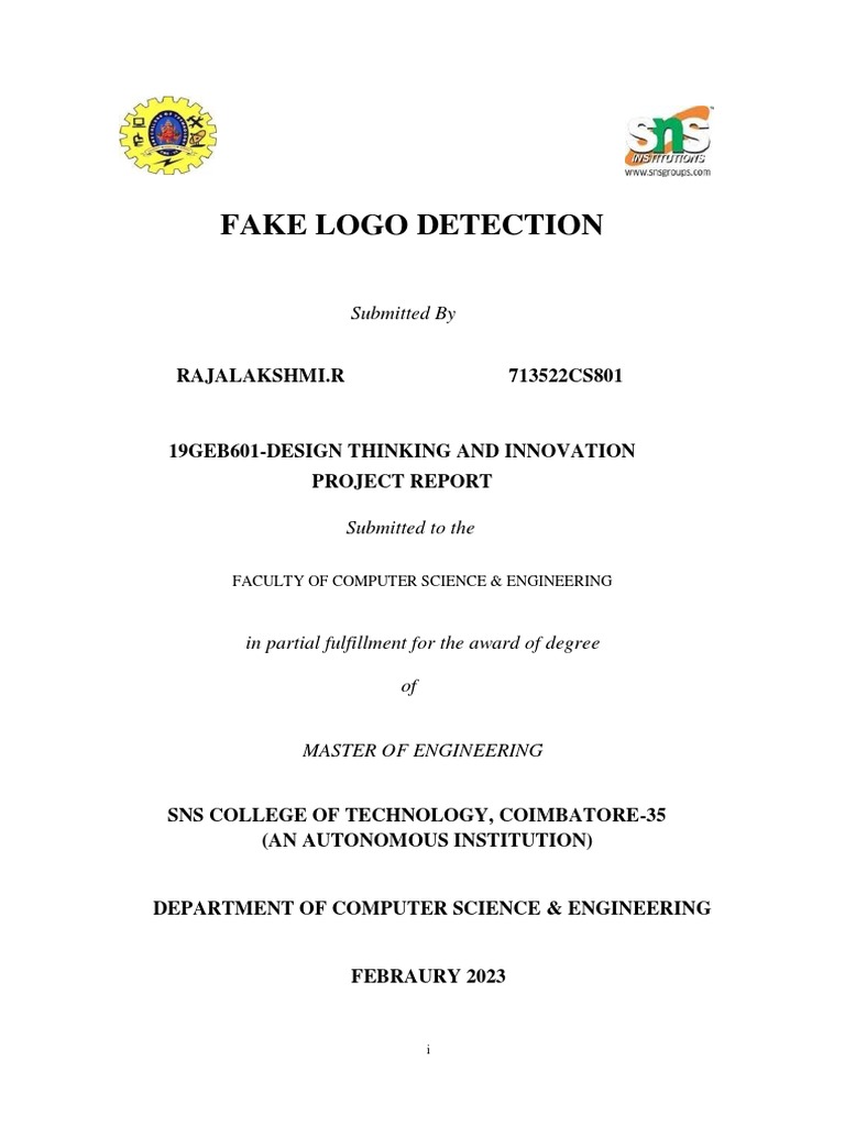 Fake Logo Detection DT Report | PDF | Computer Vision | Deep Learning