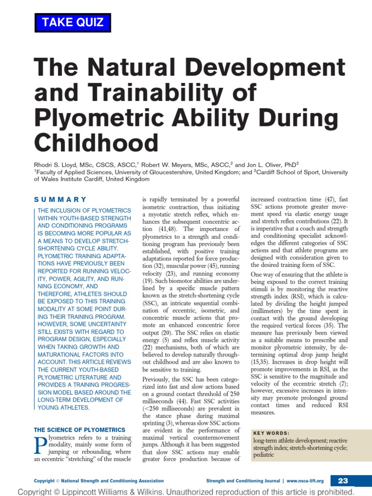 2011 The Natural Development and Trainability of Plyometric Ability ...