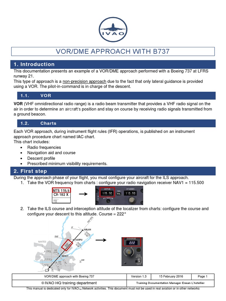 VORDME Approach B737 | PDF | Wireless | Radio