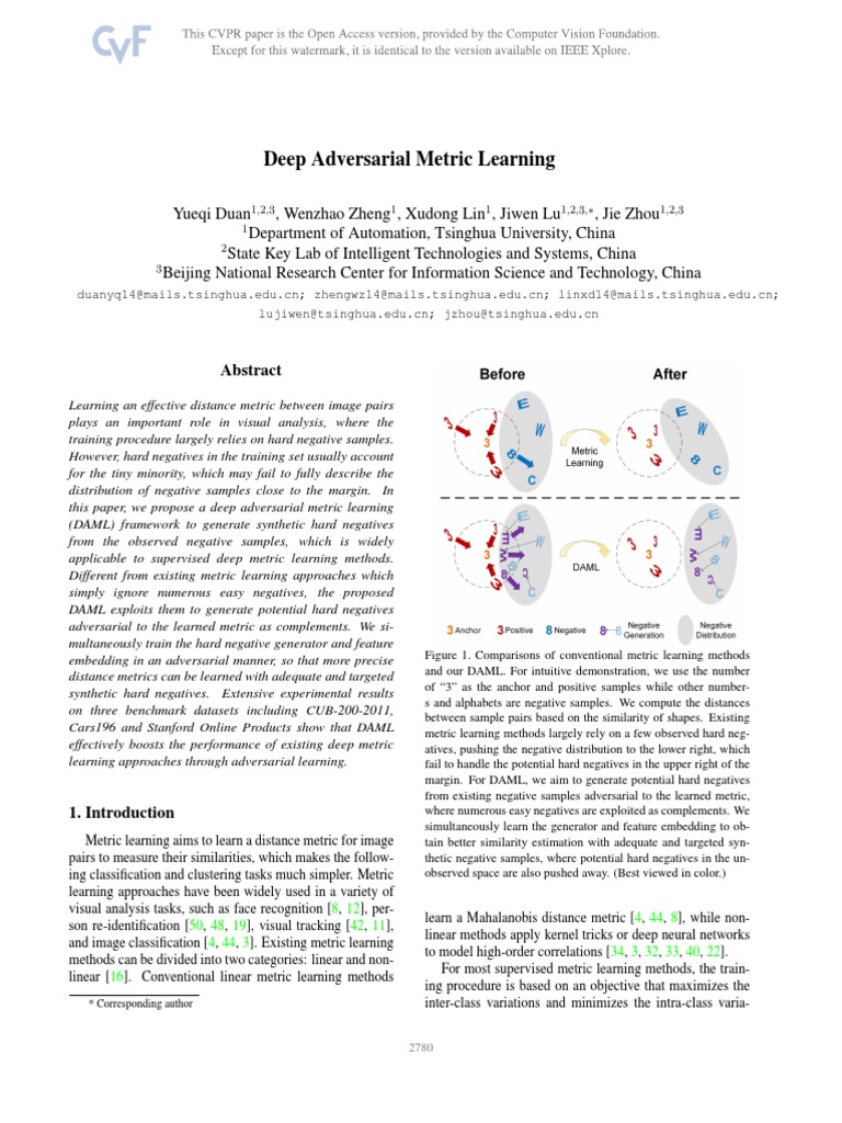 Cvpr18 Deep Adversarial Metric Learning Pdf Cluster Analysis Deep Learning