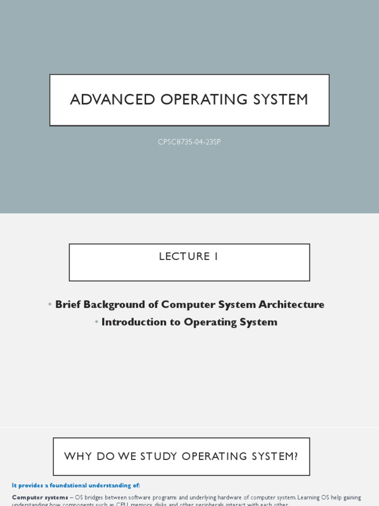 Lecture 1 23su Operating System Introduction Pdf Operating System Process Computing