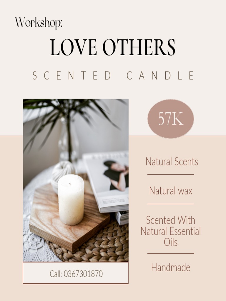 Pastel Pink Simple Boho Aesthetic Candle Promo Home Decor Sale ...