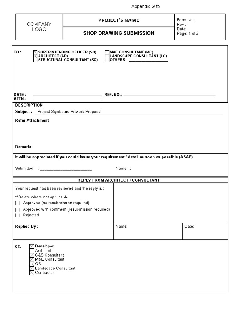 Shop Drawing Submission Template | PDF | Art | Computers