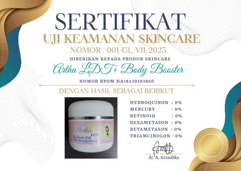 Review Skincare Artha LDT+ Body Booster | PDF