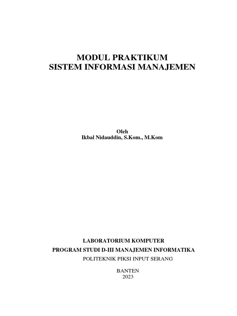 Modul Praktikum SIM | PDF