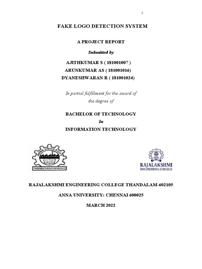 Fake Logo Detection System Report | PDF | Deep Learning | Use Case