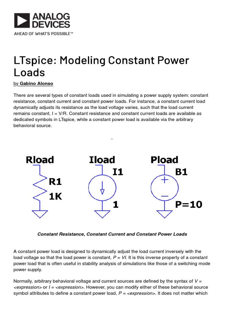 LTspice - Constant Power Loads | PDF