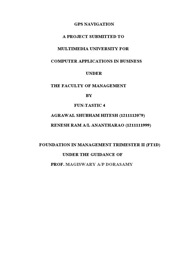 GPS Navigation Project Group-4 Redone | PDF | Global Positioning System ...