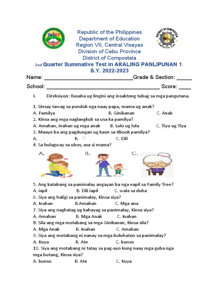 2nd Quarter AP Summative Test 2022 2023 | PDF