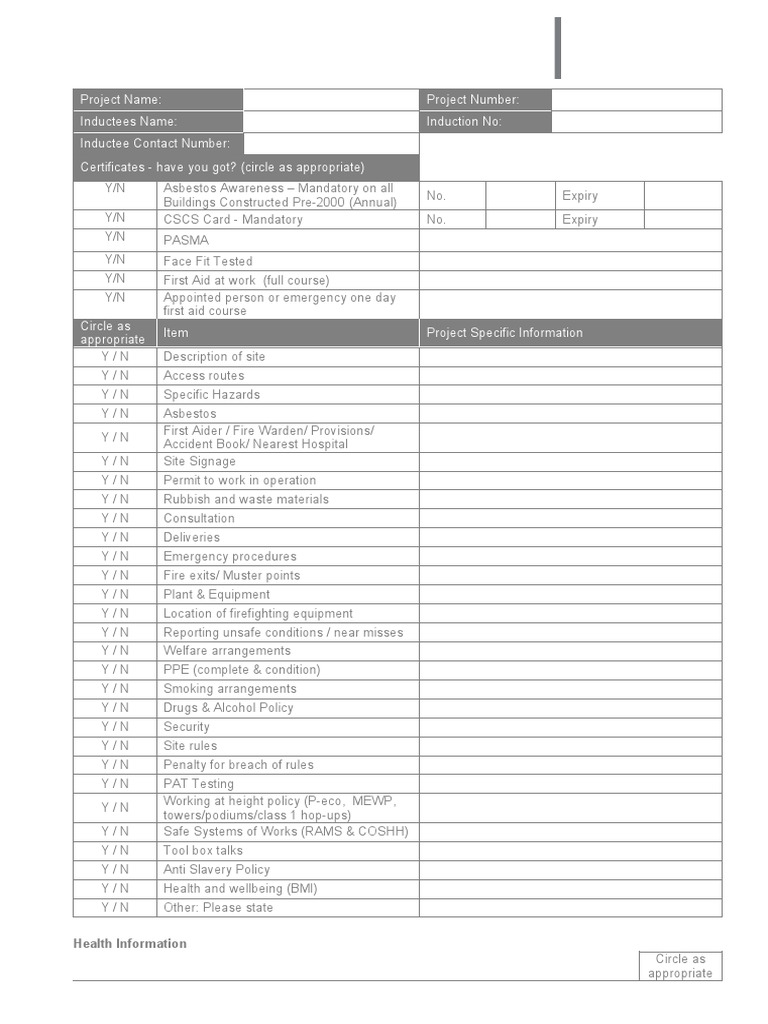 Contractor Induction | PDF | First Aid | Firefighting