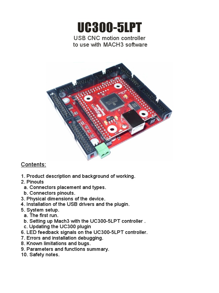 UC300 Users Guide Mach3 | PDF | Input/Output | Usb