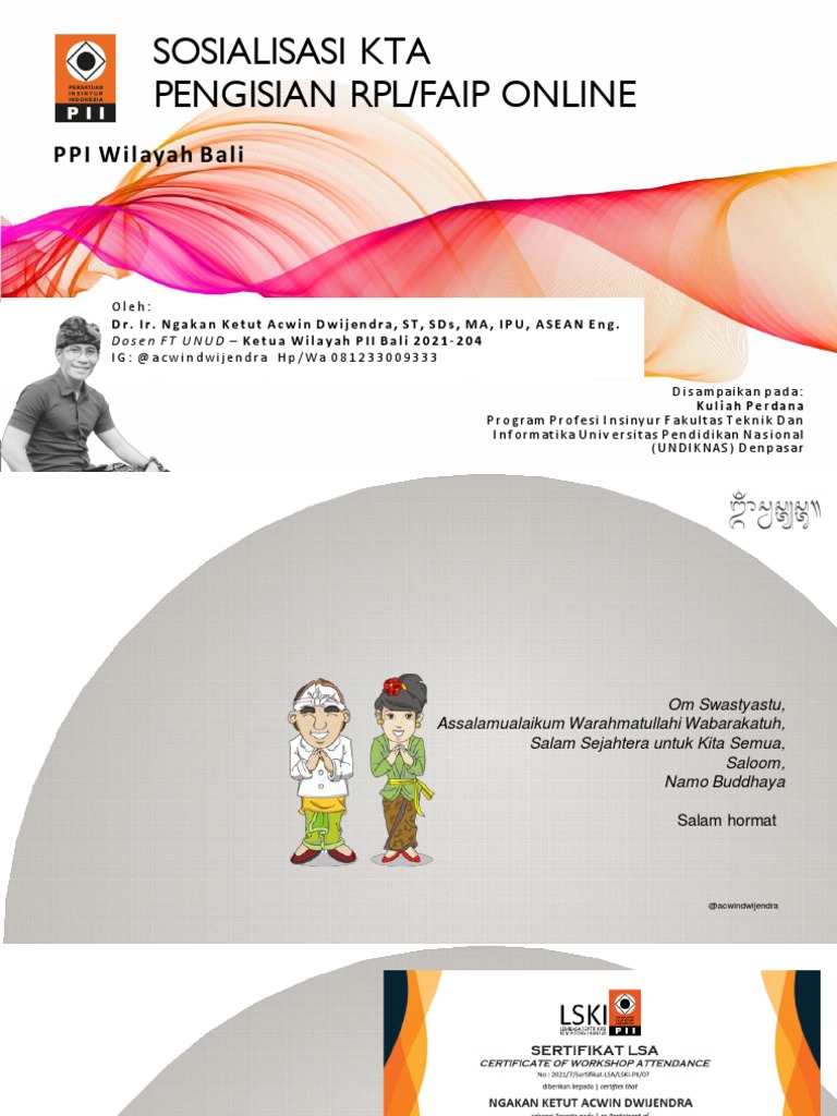 NK Acwin Dwijendra-Panduan Pengisian KTA Dan FAIP | PDF