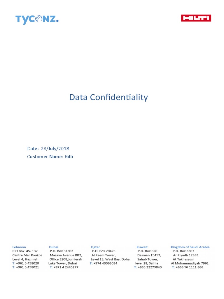 Data Confidentiality Template | Download Free PDF | Confidentiality ...