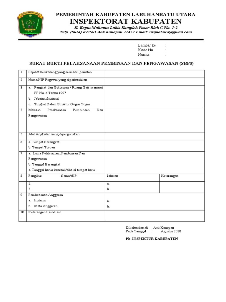 Laporan Binwas | PDF