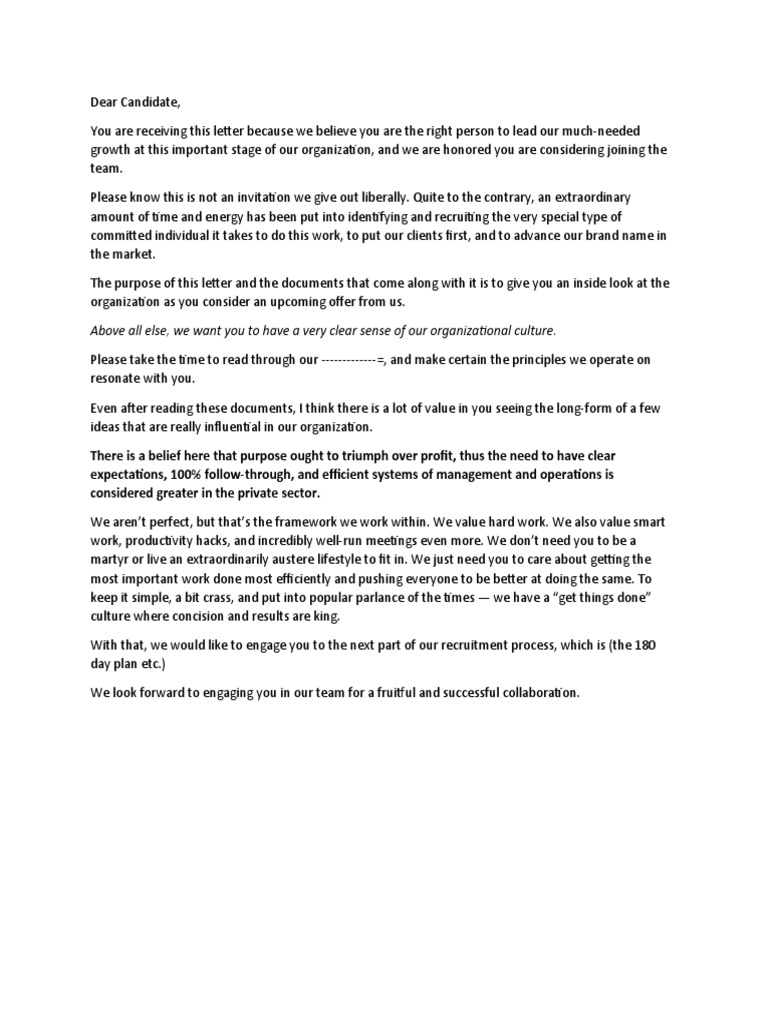 Recruitment: Response to applicant | PDF