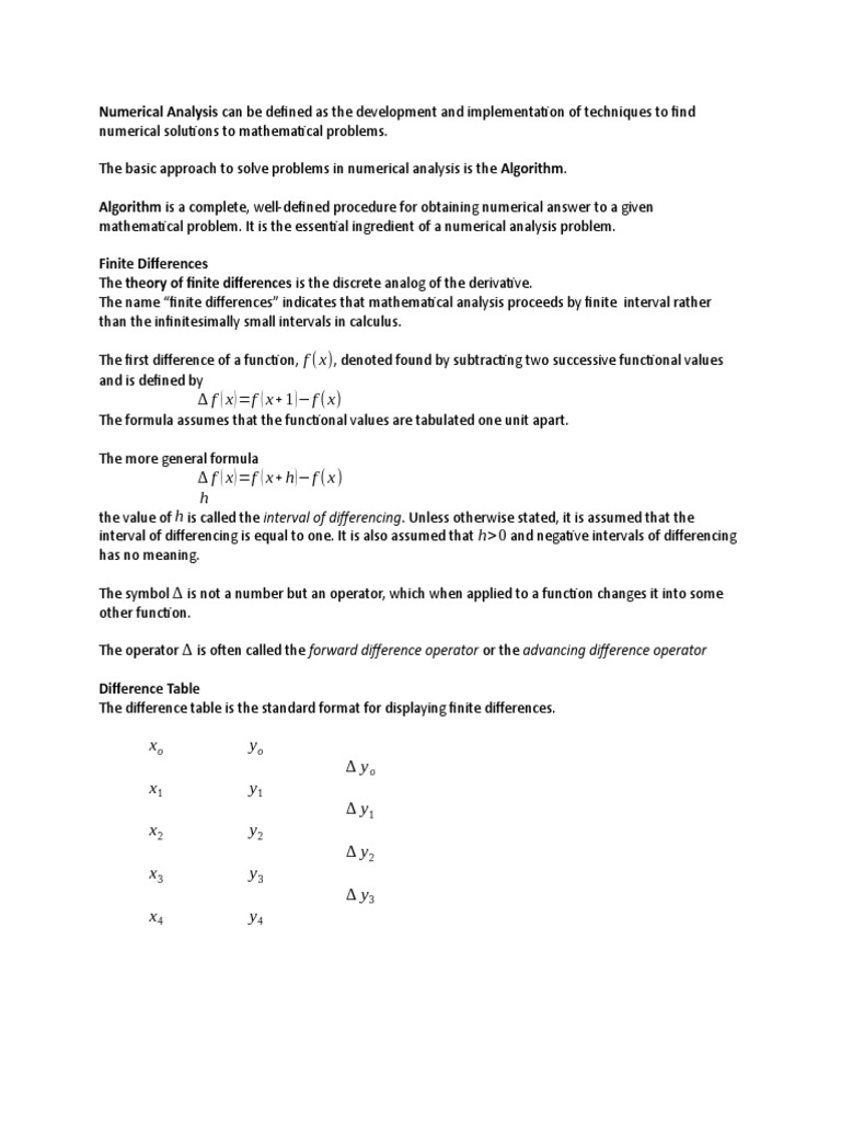 Module-3-Finite-Differences | PDF | Finite Difference | Mathematical Analysis