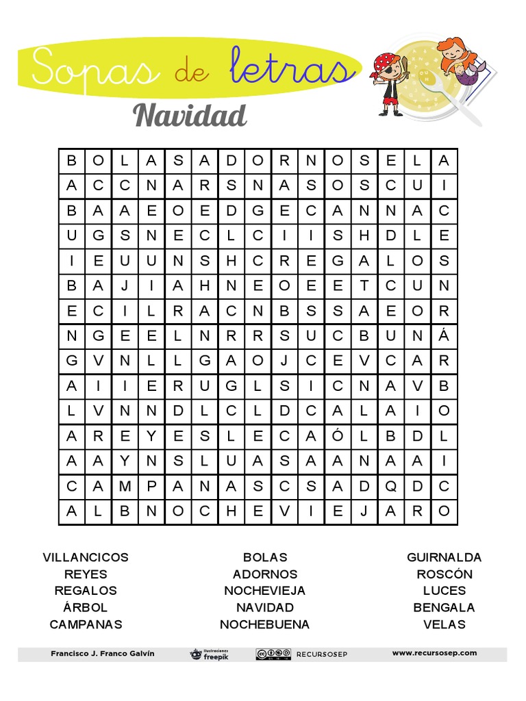 Sopa Letras Navidad | PDF | Tradiciones navideñas | Eventos de ...