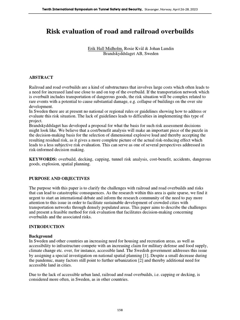 ISTSS - 2023 - Risk Evaluation in Road and Railroad Overbuilding | PDF