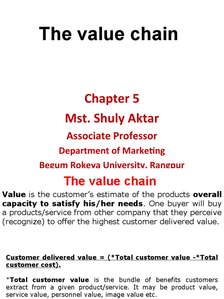 The Value Chain Chapter 5 | PDF | Procurement | Logistics
