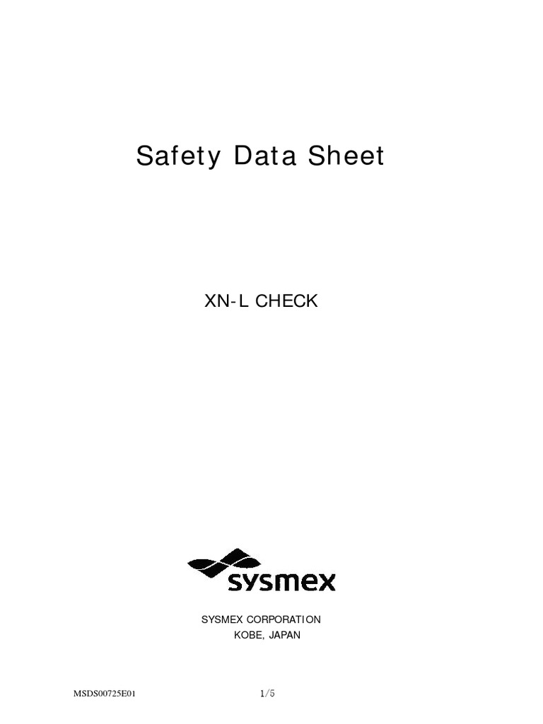MSDS - XN-L Check | PDF | Hazards | Toxicity