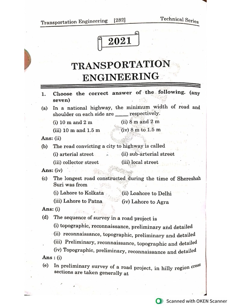 Transportation Engineering 2021 | PDF