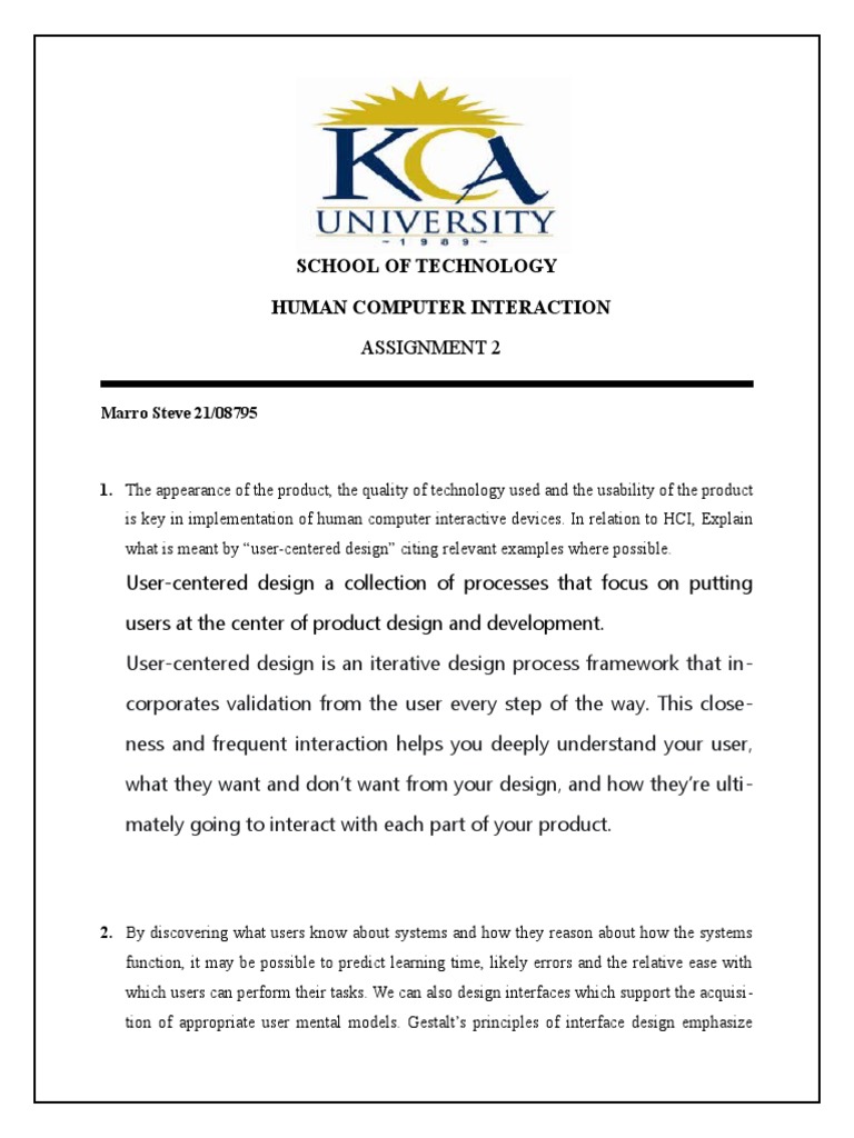 Assigment 2 Pdf Humancomputer Interaction Psychological Concepts 