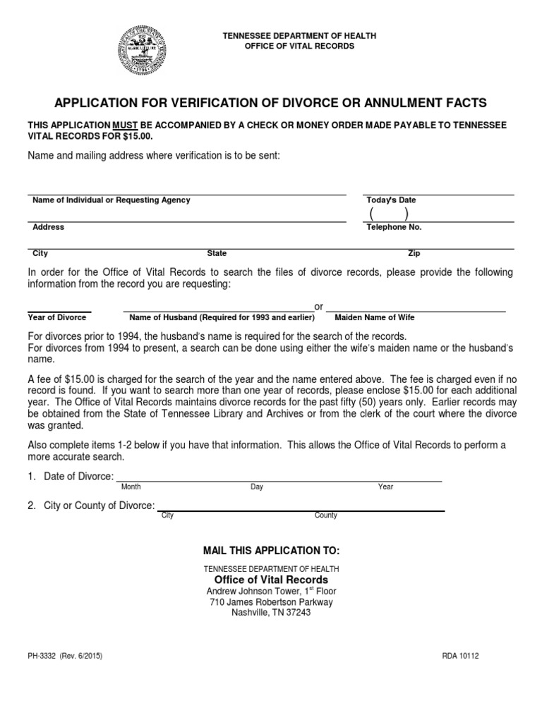 PH 3332 Application For Verification of Divorce Facts | PDF | Divorce ...