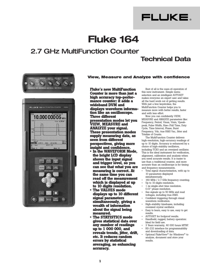 Fluke 164 | PDF | Sampling (Signal Processing) | Hertz