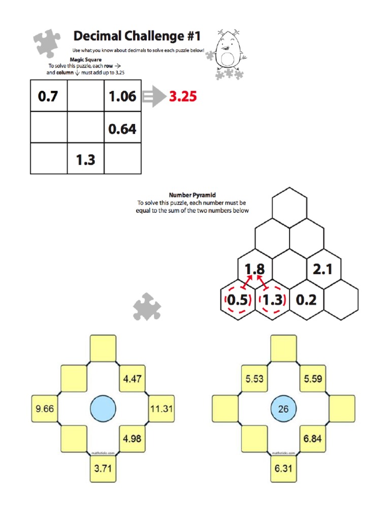 Decimal Math Puzzles | PDF