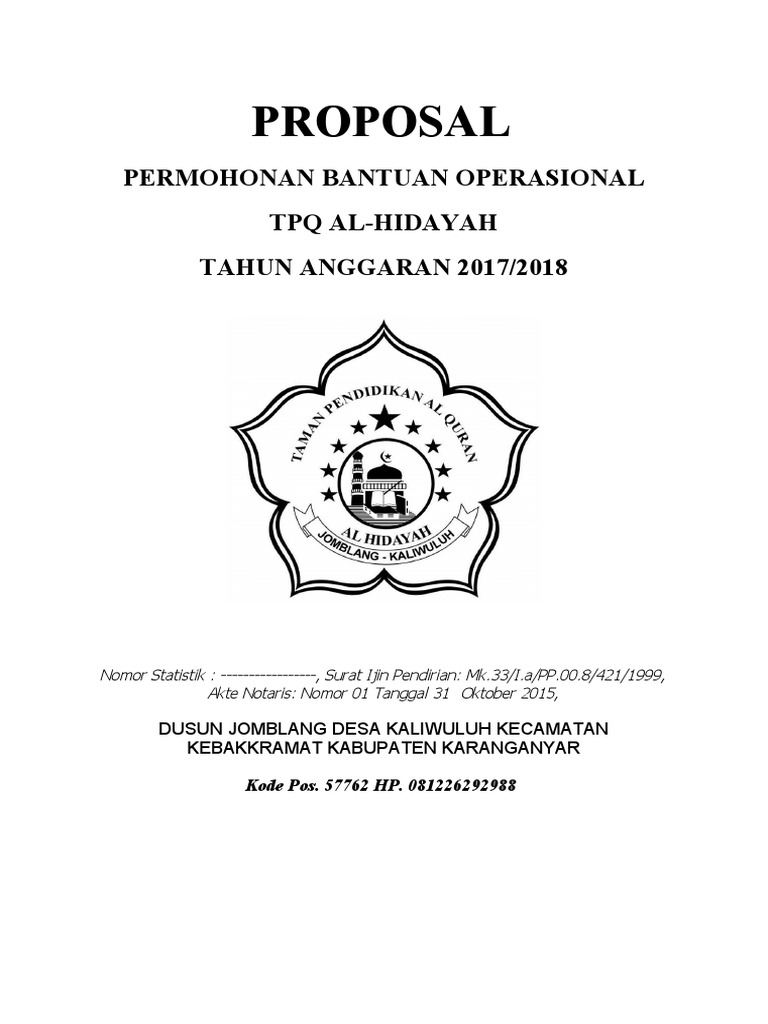 Contoh Proposal Bop Kemenag | PDF