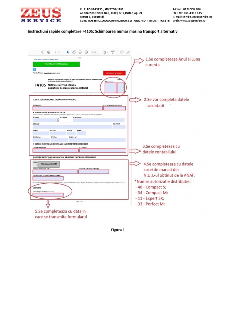 Instructiuni F4105 pentru Transport Alternativ | PDF