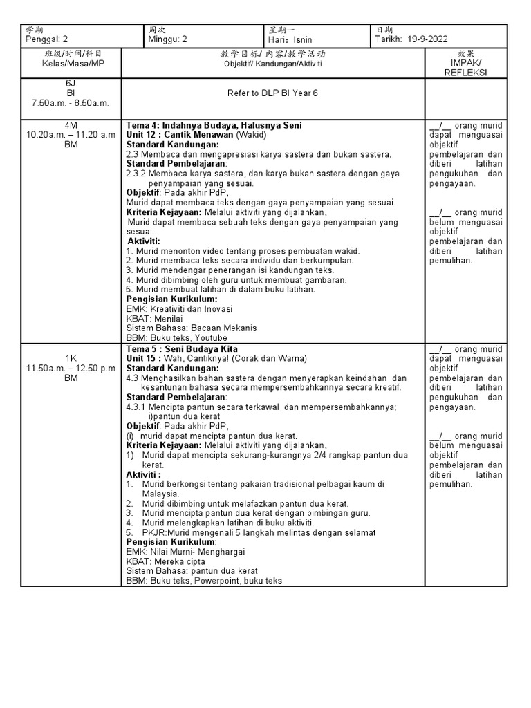RPH Minggu 2 2 | PDF