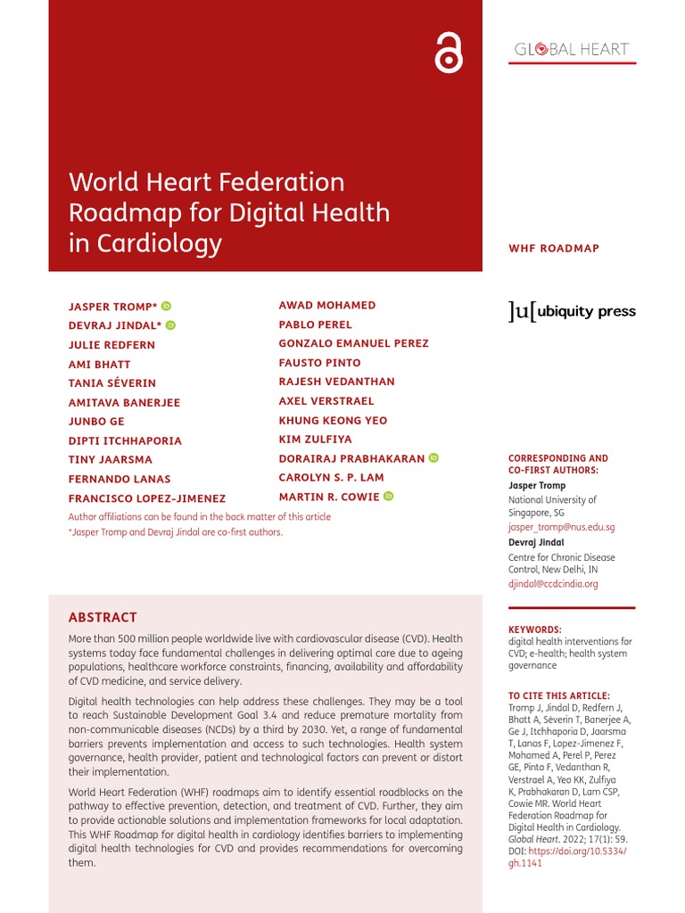 WHF Digital Health Roadmap | PDF | Health Care | Cardiovascular Diseases