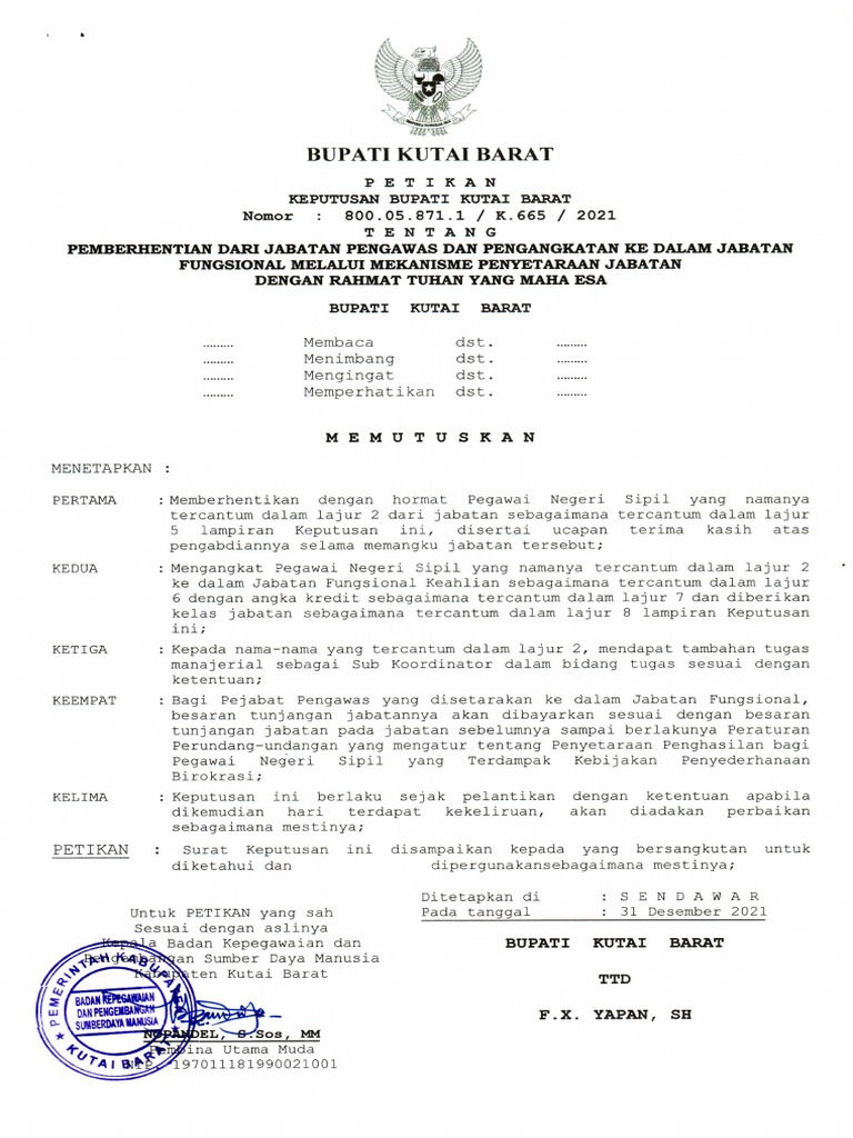 SK Jafung Perencana Ahli Muda | PDF