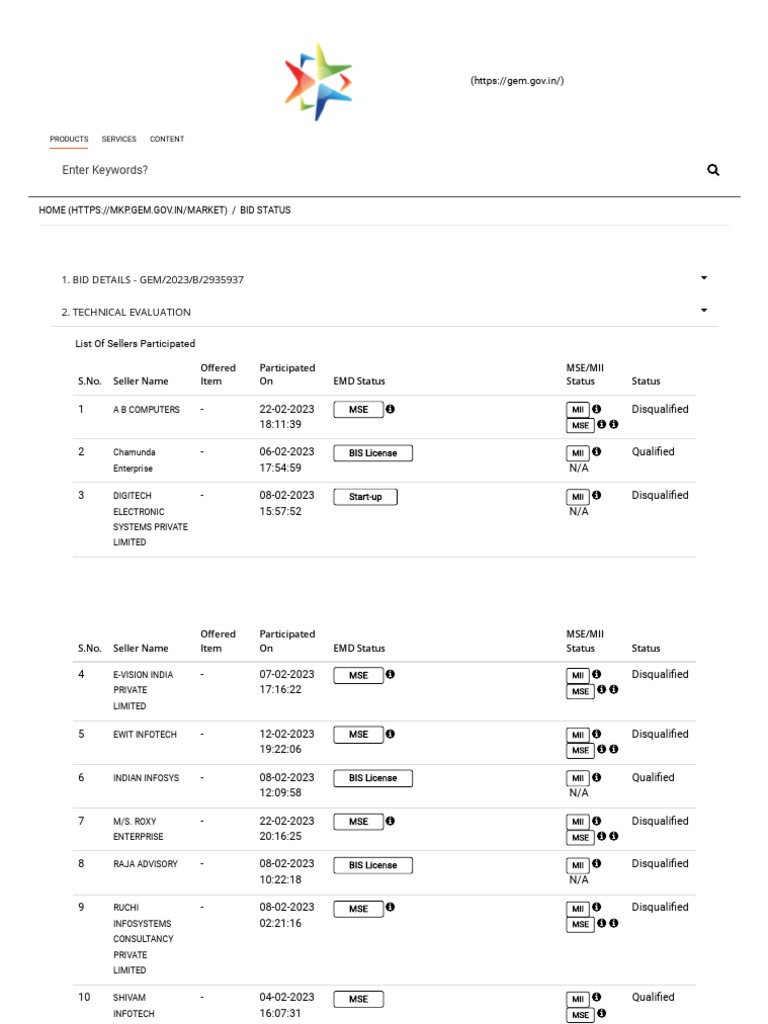 GeM - Bidding | PDF | Communication | Information Technology