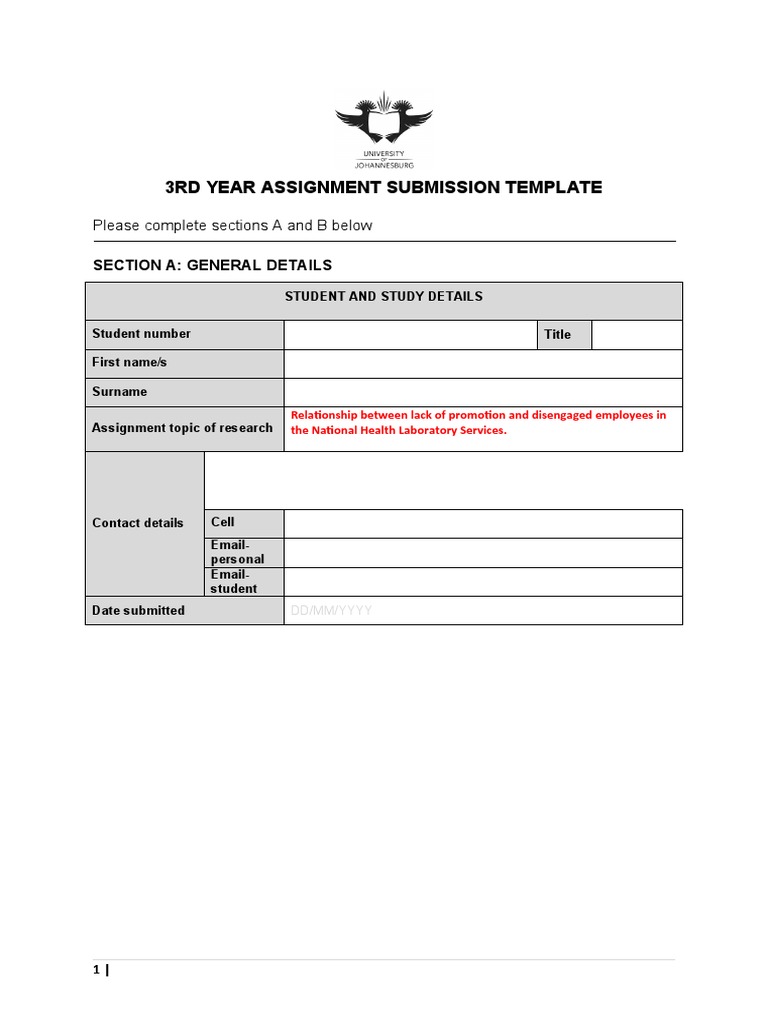3RD Year Assignment Submission Template - 2023 | PDF | Sampling ...