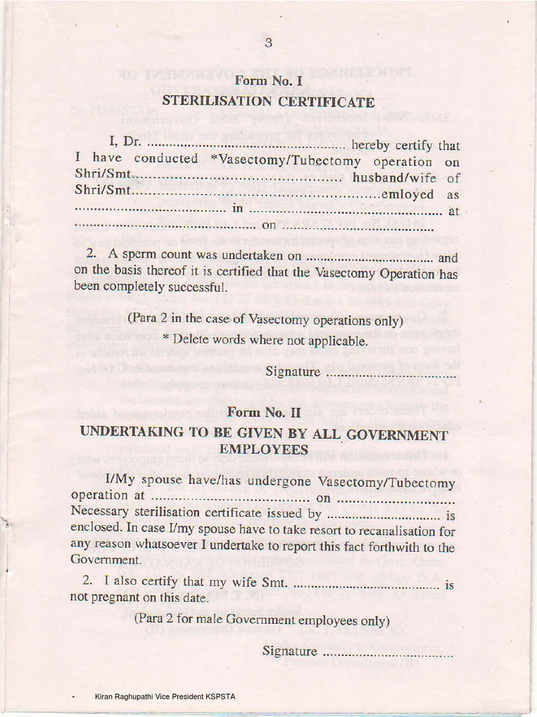 Sterilization Certificate Format | PDF | Law | Technology & Engineering