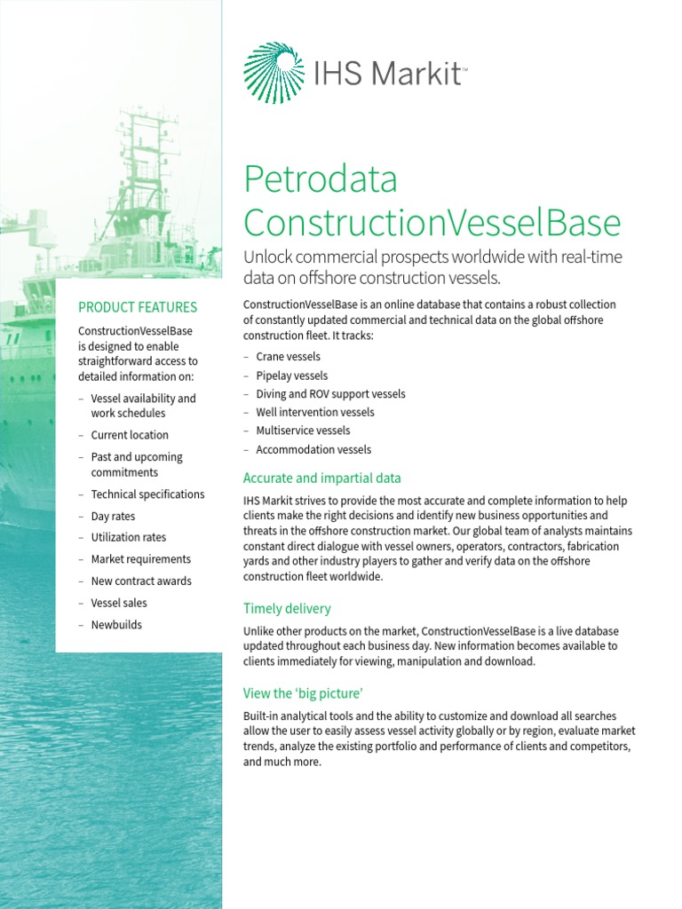 IHS Markit Petrodata ConstructionVesselBase Brochure | PDF | Analytics ...