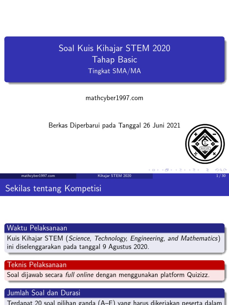 Soal Kihajar STEM 2020 Tahap Basic Tingkat SMA MA | PDF