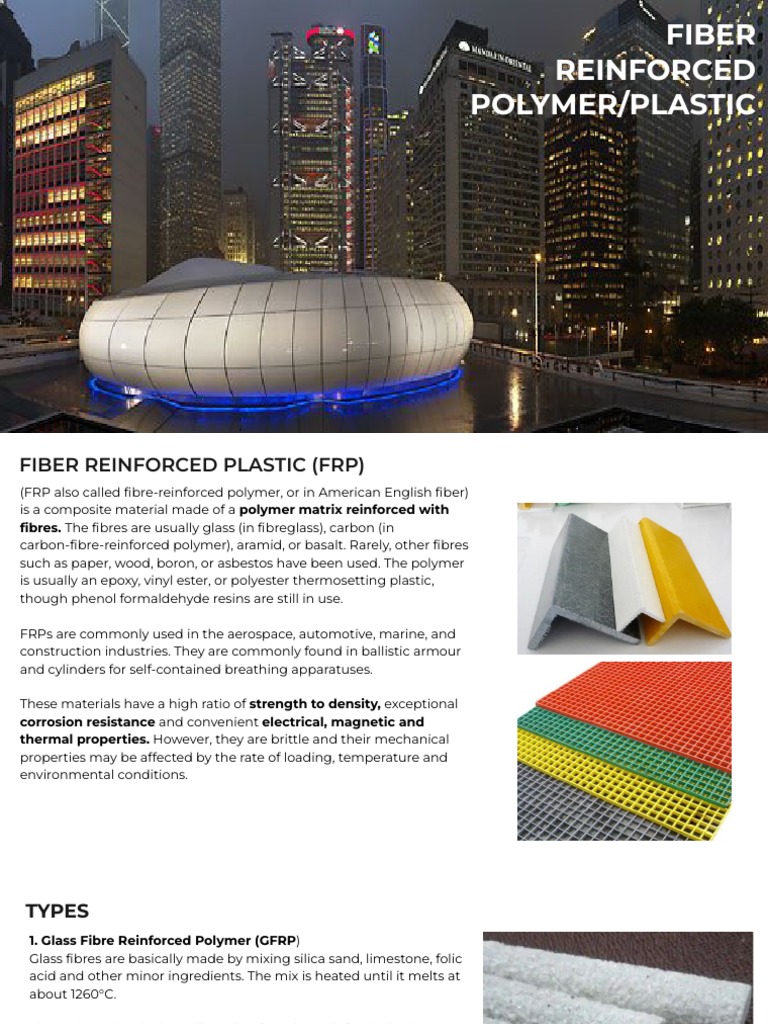 FRP: Properties and Applications Overview | PDF | Fibre Reinforced ...
