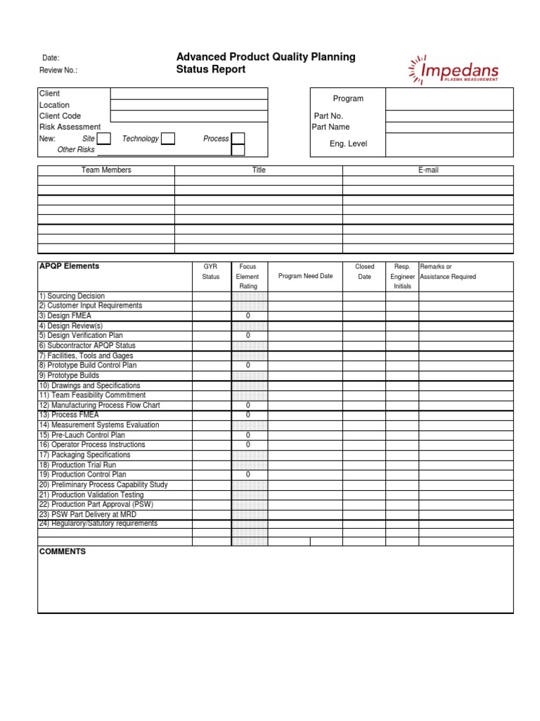 APQP Check List | PDF | Computers