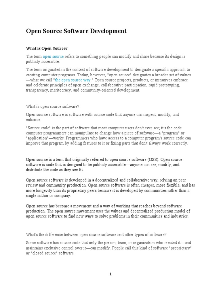 Lecture Notes 2 Open Source Software Development Pdf Open Source 1477