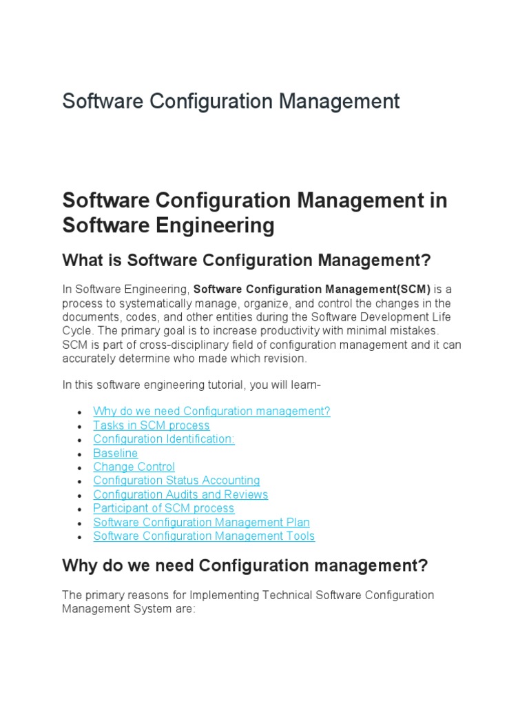 Lecture Notes 4 Software Re Configuration Management Pdf Version