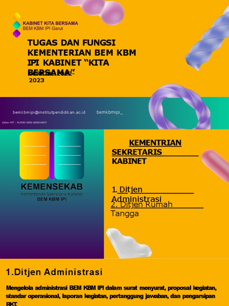 Tugas Dan Fungsi Bem Kbm Ipi 2022-2023 | PDF