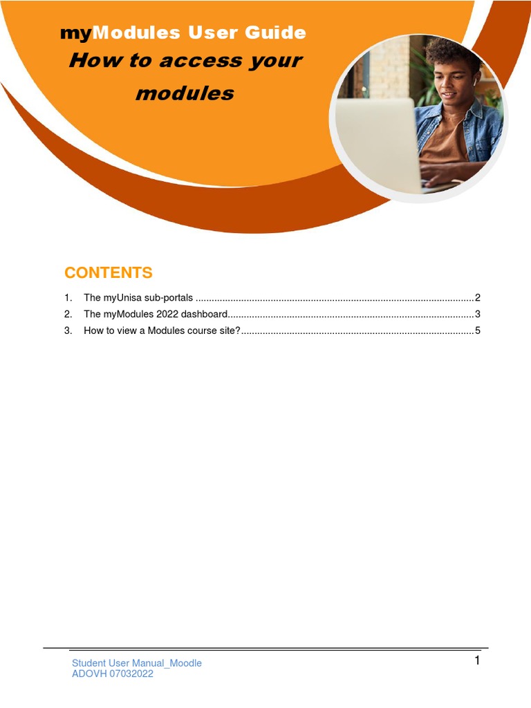 MyUnisa Moodle Student Guide | PDF | Menu (Computing) | Page Layout