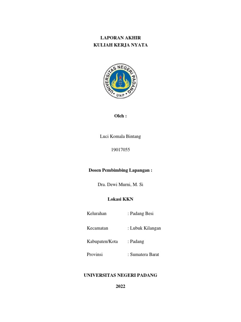 Dra. Dewi Murni, M. Si - 19017055 - Luci Komala Bintang - Laporan Akhir ...