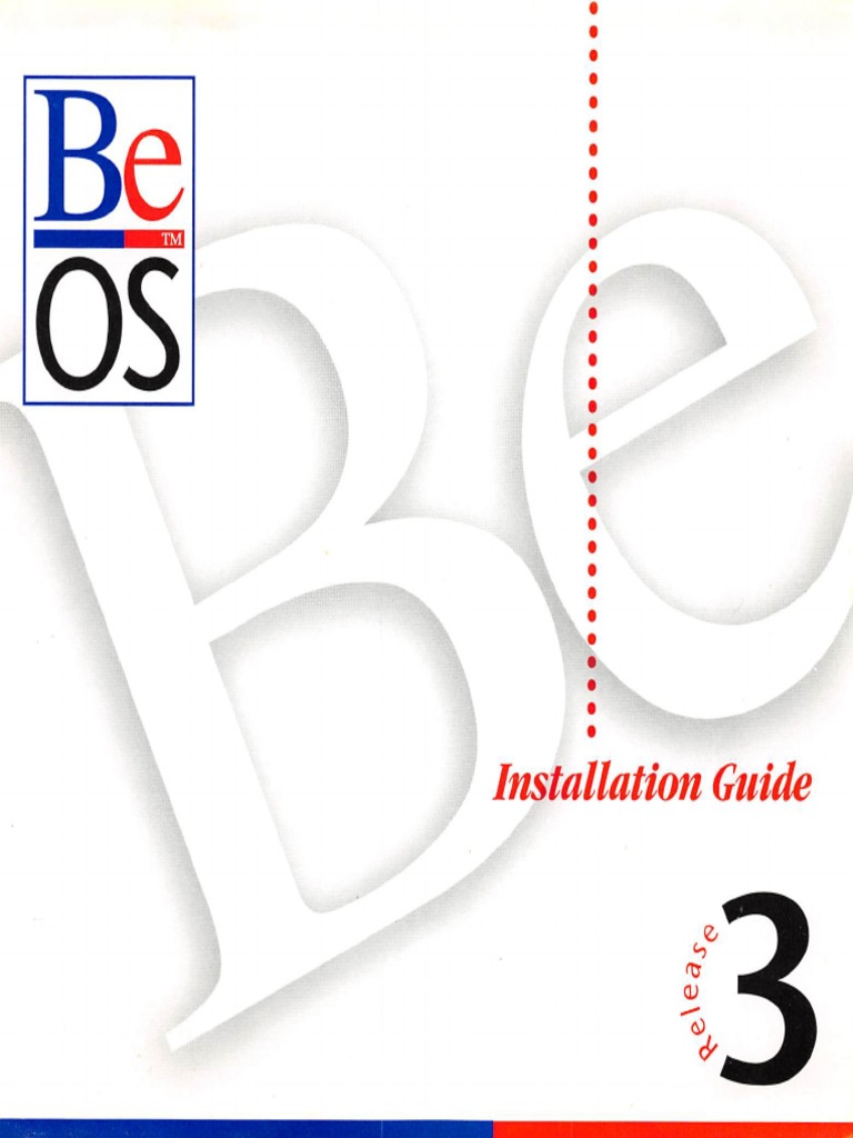 BeOS Release 3 Installation Guide | PDF | Floppy Disk | Software