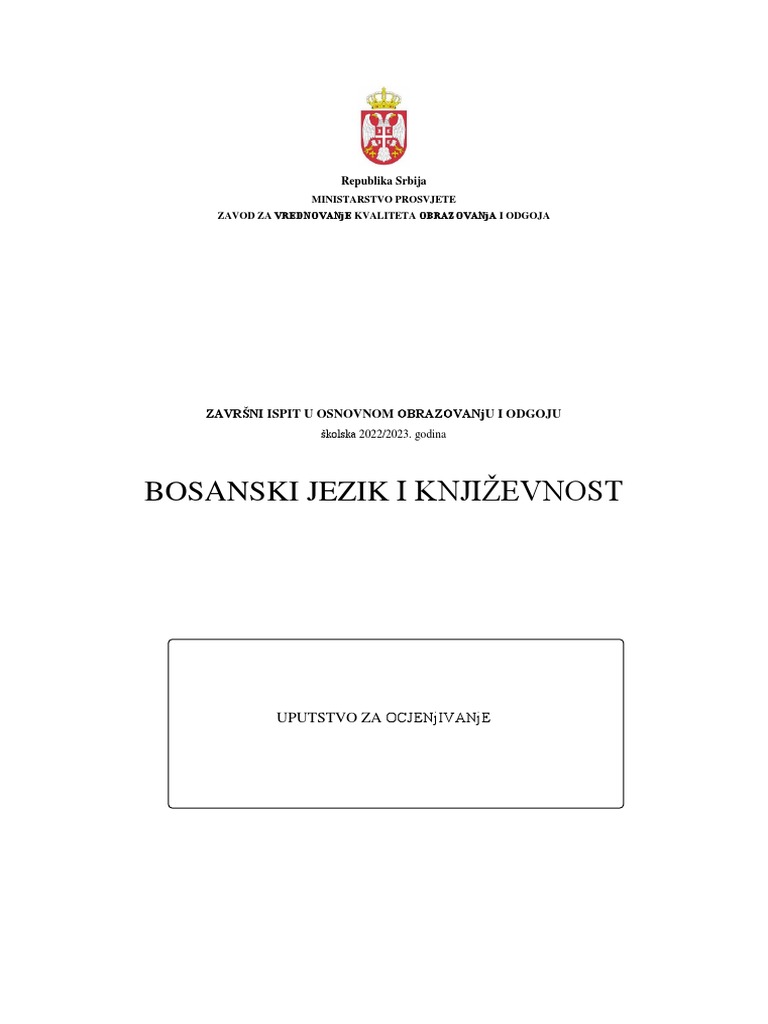 3-2023 ZI Maternji Bosanski Jun Uputstvo-Za-Pregledanje | PDF