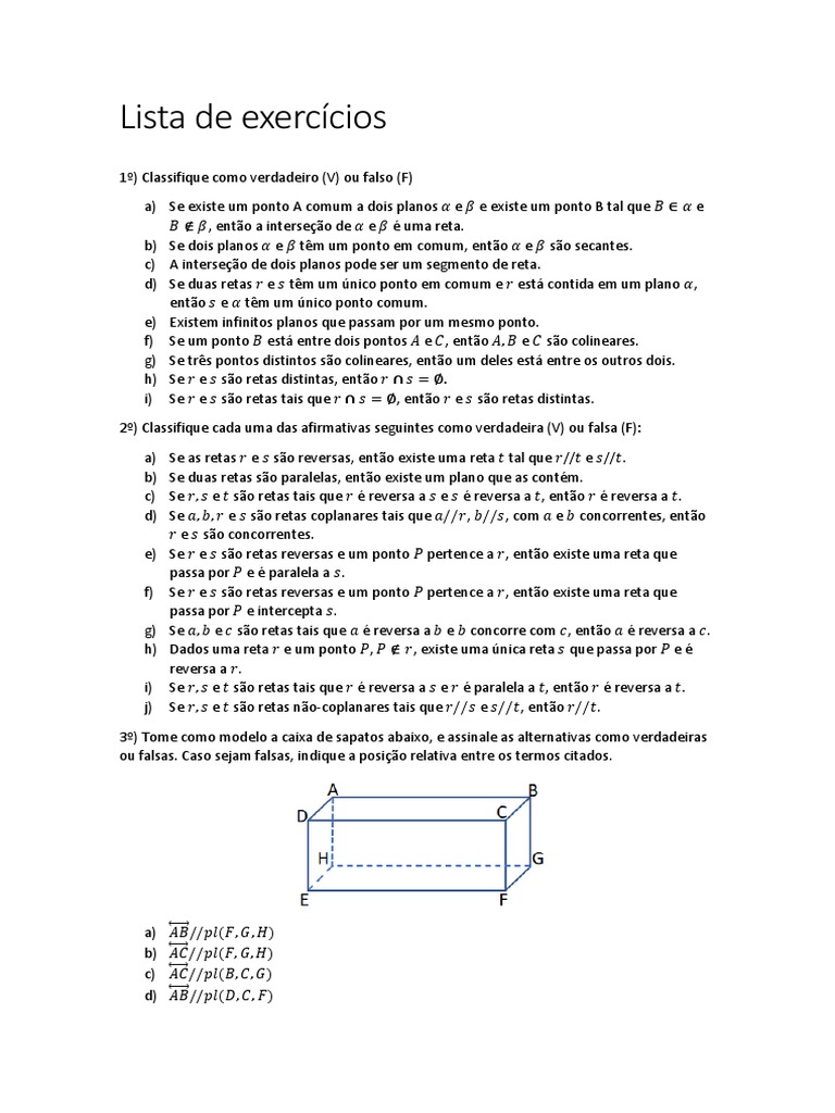 Geometria de Posição | PDF | Linha (Geometria) | Perpendicular